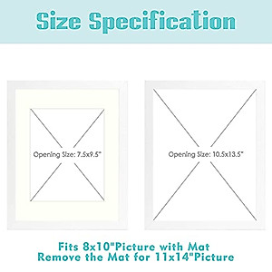 Frametory, Set of 12, 11x14 White Picture Frame - Made to Display Pictures 8x10 with Mat or 11x14 Without Mat - Wide Molding - Pre-Installed Wall Mounting Hardware