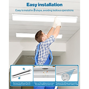 Sunco 2 Pack LED Wraparound Light Fixture 4FT, Garage Ceiling Lights, Linkable 40W=300W, 3500 LM, 6000K Daylight Deluxe, Hardwired, Surface Mount, Workshop Utility Light ETL