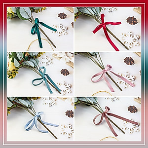 Dusty Blue Double Faced Velvet Ribbon 3/8 Inch, 10 Yards Velvet Craft Ribbons for Christmas Wreath Decoration Gift Wrapping Handmade Craft Bow Making