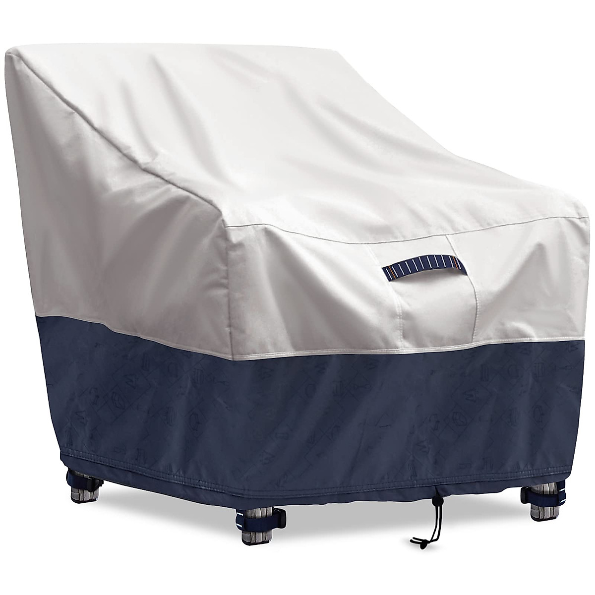 Time Forest 2 Pack Outdoor Chair Covers 100% Waterproof Patio Furniture Covers,Heavy Duty Patio Chair Covers for outdoor furniture,Lawn Outdoor Furniture Cover Waterproof,Fog/Navy 34Wx39Dx34H Inch