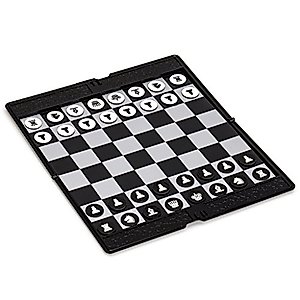 Yellow Mountain Imports Magnetic Travel Foldable Chess Wallet Set (7.9-Inch) - Portable & Perfectly Travel-Size