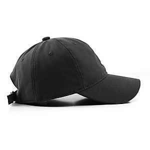 Men Women Letter Embroidered Baseball Cap, Cotton Adjustable Strap Outdoor Casual Hip Hot Hats Black