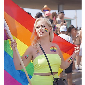 200+ Pcs Pride Tattoos,Gay Pride Tattoos, 20 Sheets Pride Temporary Tattoos, Waterproof Rainbow Flag Tattoo Stickers for Pride Equality Parades and Celebrations