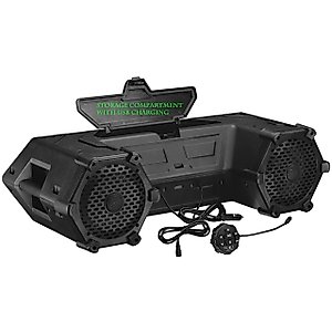 Planet Audio PATV85 ATV UTV Sound System – 8 Inch Speakers, Tweeters, IPX5 Weatherproof, Bluetooth, Amplified, LED Lightbar, Golf Cart Compatible