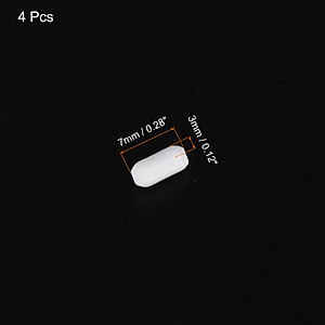 MECCANIXITY Magnetic Stirrer Mixer Stir Bar Rod 7mm(0.28") x3mm Cylinder Shape PTFE Coating Magnet White for Laboratory 4Pcs