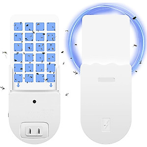 Generic SKEETO (Twin Pack) Indoor Flying Insect Trap, for Flies, Fruit Flies, Gnats, Moths, and Other Insects, 2 in 1 Adjustable UV & LED Night Light, White