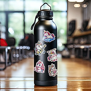 Pack 50 Pcs Cute Unicorn Stickers for Water Bottles Laptop Luggage Computer Journaling Scrapbooking Kids Teens Girls Adults Aesthetic Waterproof Sticker Packs Small Vinyl Decals
