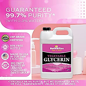 BulkBliss Vegetable Glycerine Food Grade, Non-GMO for Skin, Crafts - Half Gallon Glycerin Liquid (64 oz)