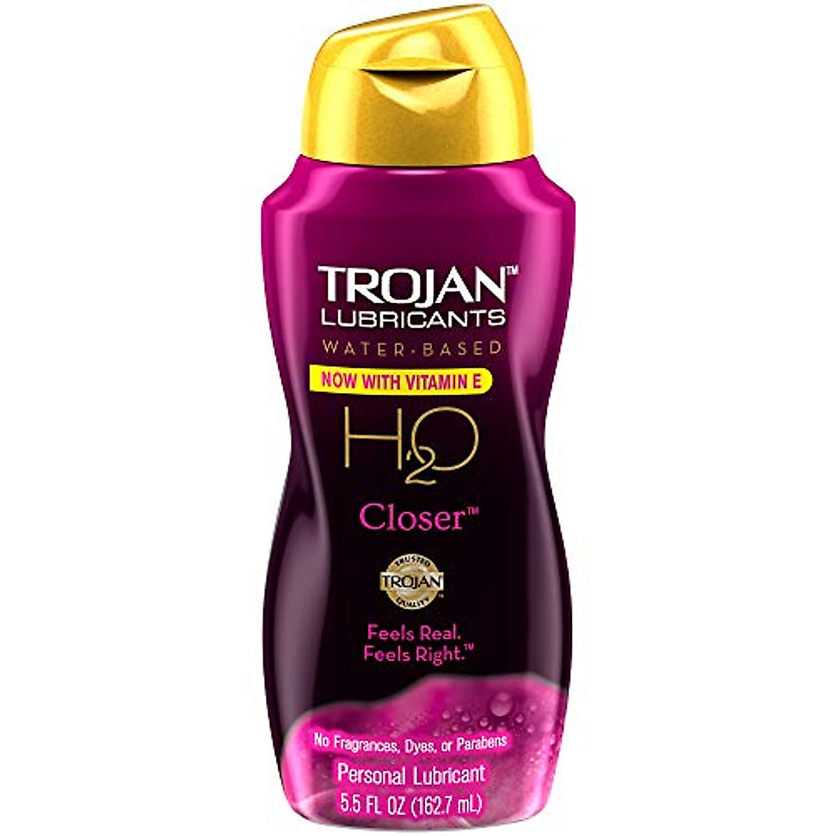 TROJAN Lubricants Water Based H2O Closer Personal Lubricant, 5.5 oz.