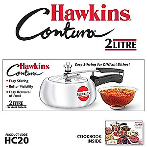 Hawkins HC20 Contura 2-Liter Pressure Cooker, Small, Aluminum
