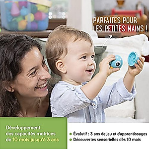 Lalaboom My First Step-by-Step Developmental Sensory 25 Piece Character Bead Activity Set – Pop, Twist, Mix, Stack, and Lace — Montessori Method STEM Focus – Dishwasher Safe - Ages 10 Months+ - BL320