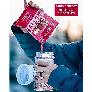 RUVI Shaker Bottle Sport Mixer | Perfect for Blended Smoothies, Protein Powder Shakes & Mixes | Workout Container with Athletic SportGrip™ | No-Spill, Twistable Cap | 20 oz, Clear