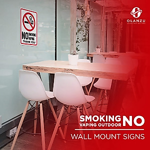 OLANZU No Smoking Signs For Business - 4 Pack 10"x7" Aluminum Sign - Engineer Grade Metal - Rust Proof & UV Protected No Smoking Sign-Indoor & Outdoor