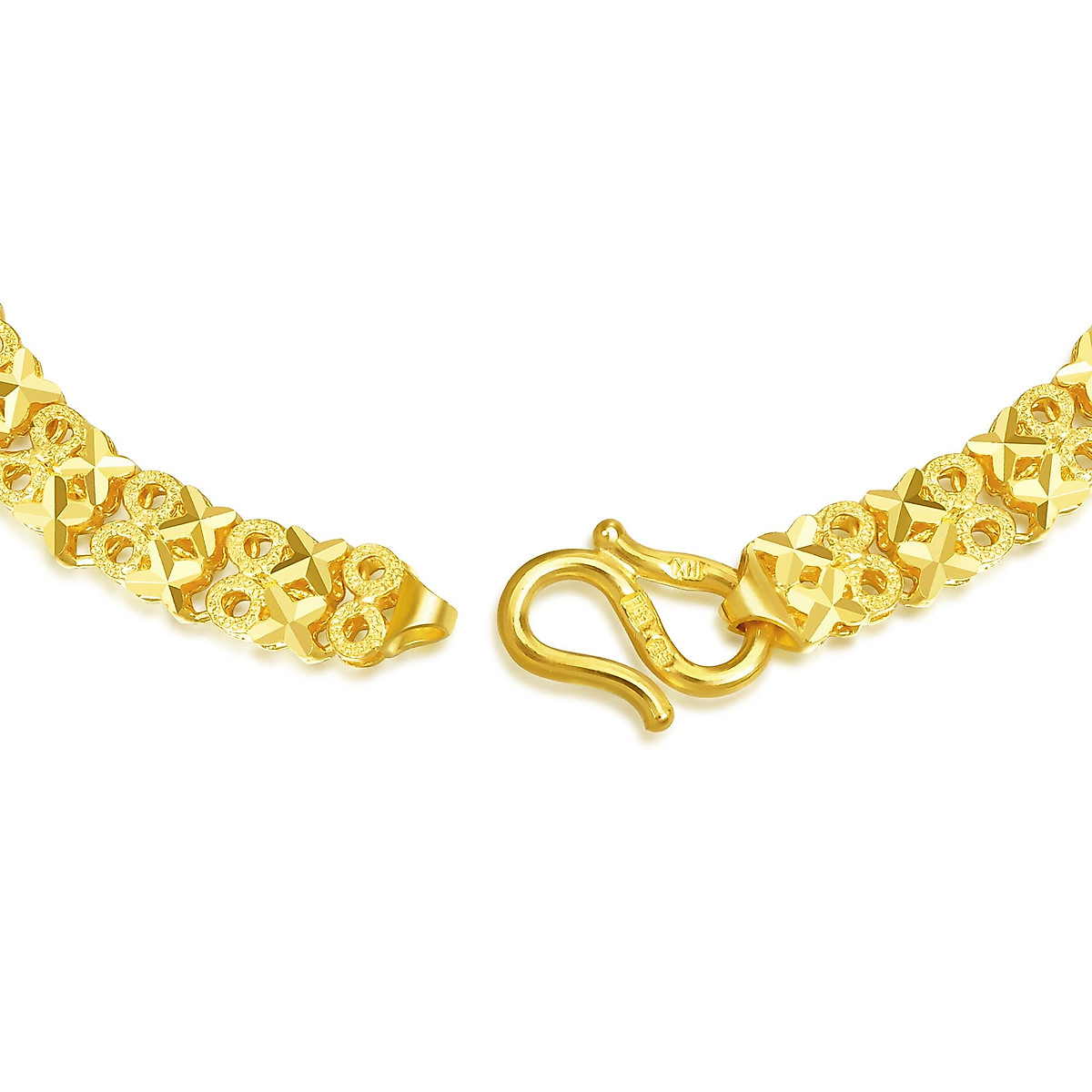 CHOW SANG SANG 999.9 24K Solid Gold Price-by-Weight 12.01g Gold Plain Chain Bracelet for Women 84931B | 6.6", (17 CM)