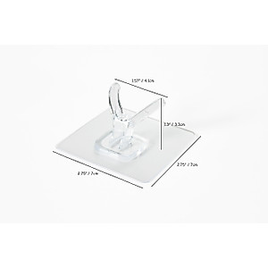 COLINCH Heavy Duty Waterproof Adhesive Wall Hooks, Double Hook Design for Razor Holder, Sticky Bathroom Hooks. 4 Pcs - Clear