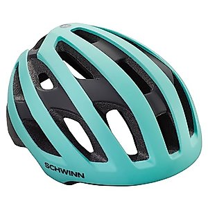 Schwinn LED Insight ERT Bike Helmet for Youth Boys Girls, Front & Rear LED Lights, Can Fit Head Circumference 54-58 cm, 19 Air Vents, Adjustable Strap, Medium Blue