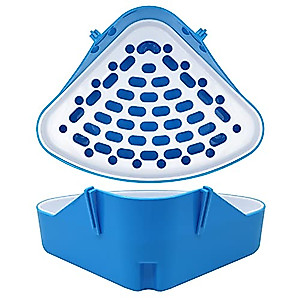Rabbit Litter Box Pet Corner Litter Box Pet Potty Trainer Toilet for Small Animal Hamster Chinchilla Guinea Pig Cat Bunny Ferret (Blue)