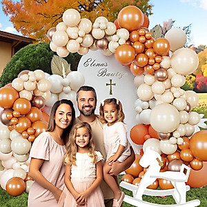Double Stuffed tan Terracotta Rustic Balloon Arch Boho Balloon Garland Kit Matte Burnt Orange Champagne Apricot Maroon Cream Rust Balloons Retro Birthday Pumpkin Fall Themed Baby Shower Decoration