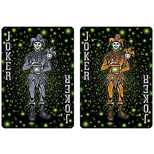 Bicycle Playing Cards Fireflies Design | Limited Edition Deck Pitch-Black with Glowing Effects, Silver