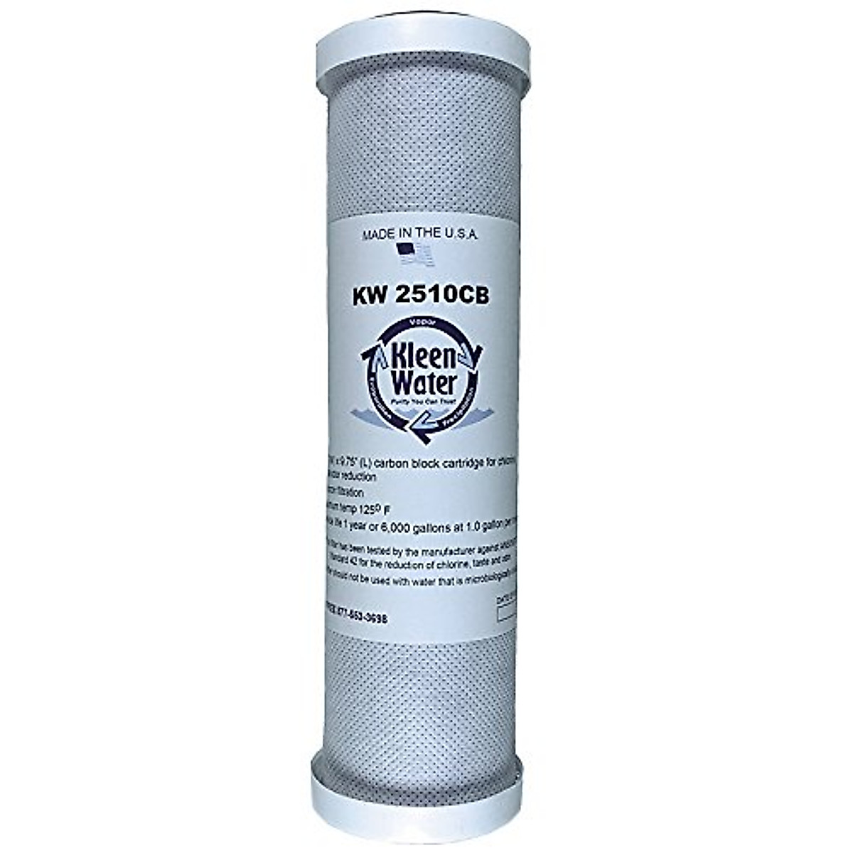 KleenWater Replacement Water Filters, Compatible with 32-250-125-975, CBC-10, PWCB10S, EP-10, WHEF-WHWC and 34370, Made in USA, Pack of 3, Includes 2 Can Holders