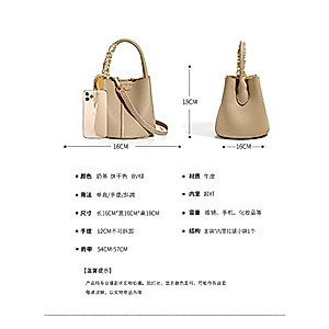 Leather Texture Bucket Bag Ladies Tote Bag Large Capacity Cross-Body Cabbage Basket Bag green