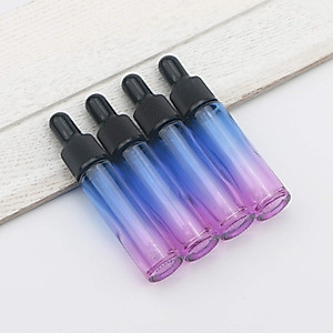 Kesell 8 Pack 0.34oz/10ml Essential Oil Dropper Bottles Colorful Glass Bottles with Eye Dropper Empty Travel Bottles for Perfume