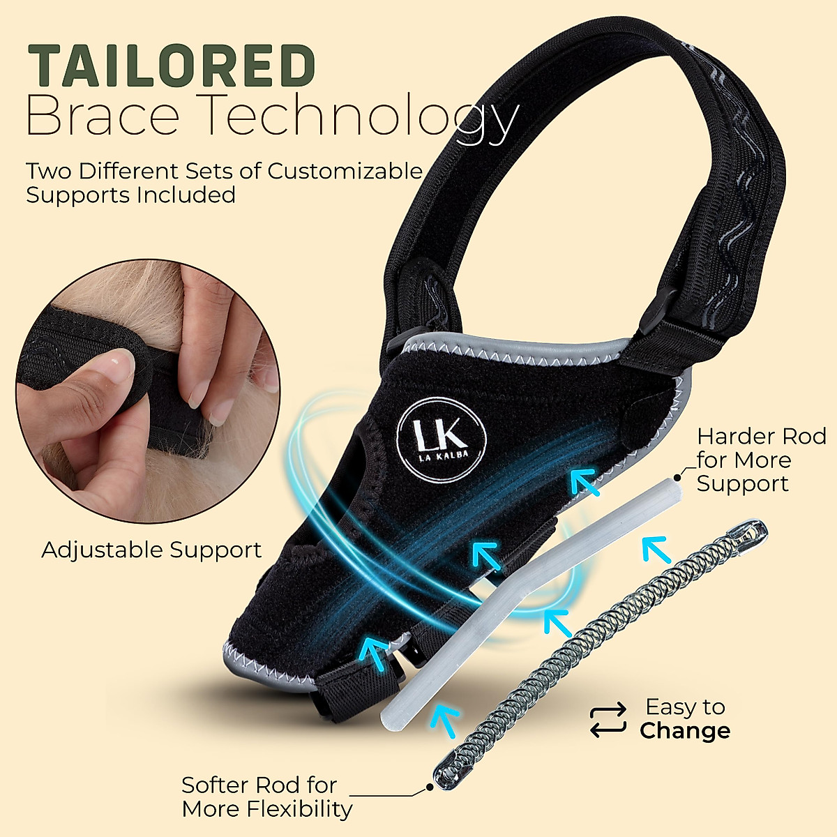 LA KALBA Dog Knee Brace for Torn Acl Hind Leg - Neoprene Dog Leg Braces for Back Leg with Aluminium Splints, ACL Knee Brace for Dogs with Reflective Trims (Left Leg - Small)