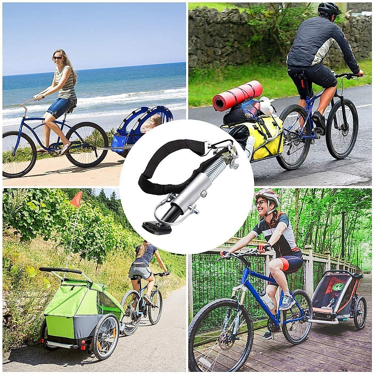 JAOK Universal Bicycle Trailer Hitch，Bike Trailer Coupler Attachment Hitch Quick Release Steel Linker Connector for Child Pet Cargo Bike Trailers