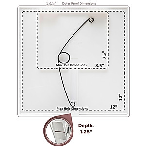 Morvat Adjustable Spring Access Panel, Fits 8"x8" - 12"x12" Inches (External 13.5"x13.5"), for Drywall, Ceiling, Electrical, Plumbing Heavy-Duty & Easy Install, Wall Hole Cover Plate, White (1-Pack)