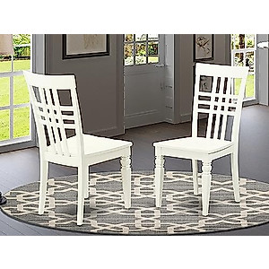 East West Furniture LGC-LWH-W Dining Chairs, Linen White