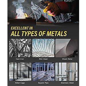 HZXVOGEN 140A Stick Welder, 110/220V ARC MMA Lift TIG Welding Machine with Hot Start Arc force Anti-Stick IGBT Portable Mini Welder Machine with Electrode Holder Cable Clamp