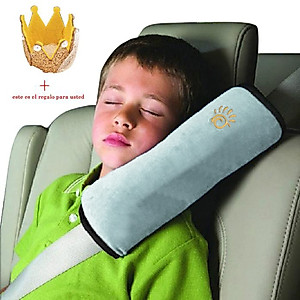 Premium Super Soft Seatbelt Covers for Kids, Adjuster, Headrest Hooks Bundle! Car Seat Strap Head Neck Support, Belt Cushion Kids and Adults Blue One Size