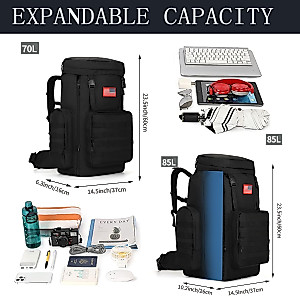 Extra Large Durable Hiking Backpack, [2022 Upgraded]Waterproof Camping Backpack 60l70l85l Rucksack Backpack Military For Men