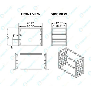 Express KitchQuip 28" x 18" x 21" Aluminum Wall Mounted Sheet/Bun Pan Rack | Fits 6 Full-Size Sheet Pans | Commercial-Grade Perfect for Bakeries, Restaurants, and Catering Kitchens | NSF Certified |