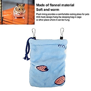 Hamster Sleeping Pouch, Flannel Warm Hamster Sleeping Bag Soft Hideout Small Pet Hanging Nest Bed with Hooks for Hamster Rat Gliders Small Pets