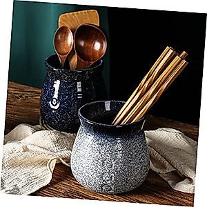 Trjgtas 1pc Utensils Cutter Cylinder Spoons Flatware Bucket Home Creative Caddy Utensil Baking Kitchenware Container Kitchen Vitange Practical Ceramic Dishwasher Household Fork for Tool