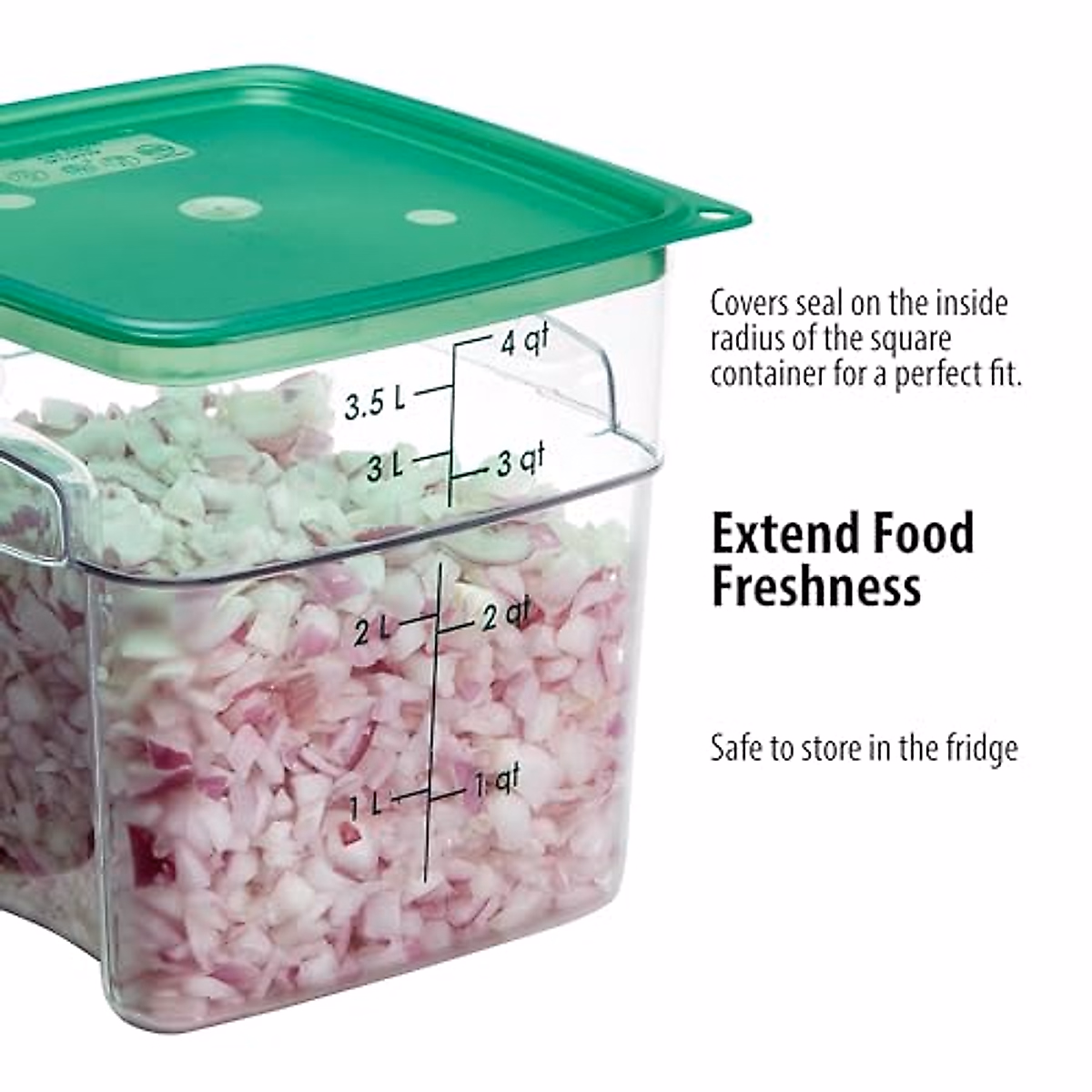 Cambro 4 QT (Quart) Food Storage Container with Lid (2 Pack) - FreshPro Series (Clear)