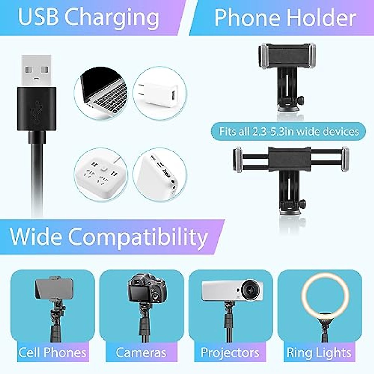 Sensyne 12" Ring Light with 62" Extendable Tripod Stand, LED Circle Light with RGB Modes for Selfies/Live Stream/Video Recording/TikTok/Photography