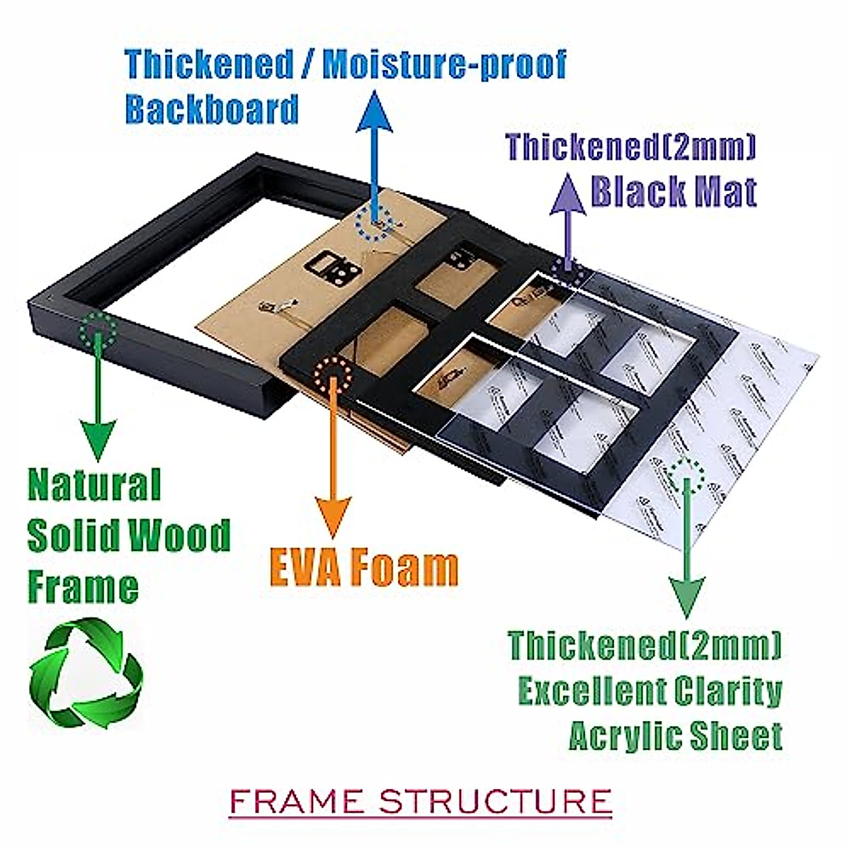 ZzHobbiEs 4 Grids Trading Cards Display Frame, Solid Wood Frame with 4 Pieces Magnetic Card Holder Wall Mount Or Table Stand Display for Football Basketball Collector Cards(Standard Cards, 4Grids)