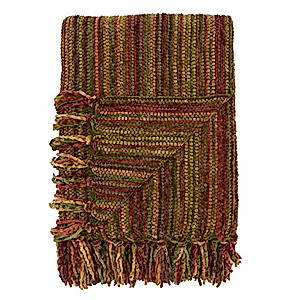 SARO LIFESTYLE Multicolor Chenille Throw Blanket, TH112.M5060, Multi, 50"" x 60"""