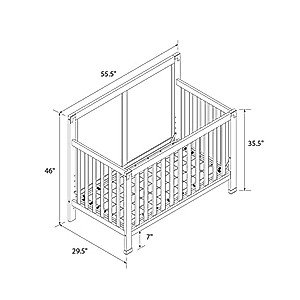 Baby Relax Miles 5-in-1 Convertible Crib, Black