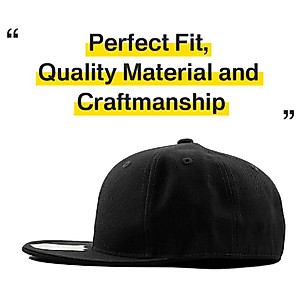 KBETHOS KNW-2364 BLK (8) The Real Original Fitted Flat-Bill Mens Hat True-Fit, 9 Sizes & 20 Colors, Black