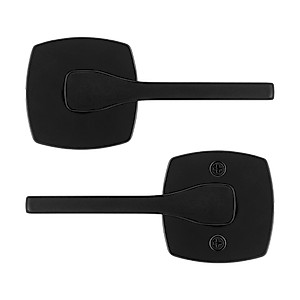 Kwikset Tripoli Passage Hall/Closet Lever with Soft Modern Rose in Matte Black 97200-919