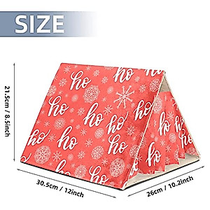 enheng Small Pet Hideout Christmas Ho Red Pattern Hamster House Guinea Pig Playhouse for Dwarf Rabbits Hedgehogs Chinchillas