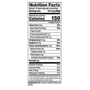 Amazon Brand - Happy Belly Old Fashioned Oats, 1.12 pound (Pack of 1)