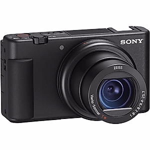 Sony ZV-1 Digital Camera (Black) (DCZV1/B) + 64GB Card + Case + NP-BX1 Battery + Card Reader + Corel Photo Software + HDMI Cable + Charger + Flex Tripod + Memory Wallet + Cap Keeper + More (Renewed)