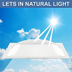 RecPro RV Skylight | Opaque | 14" x 22" | Camper Skylight | Food Truck Skylight