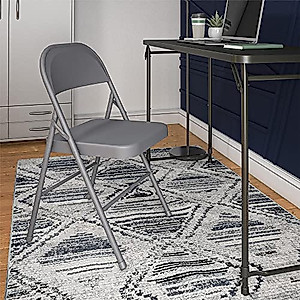 CoscoProducts COSCO All- Steel Folding Chair, 4-Pack, Gray