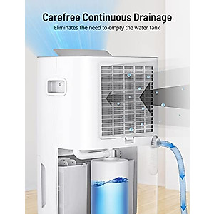 PARIS RHÔNE Dehumidifier with Pump, 5000 Sq. Ft Energy Star Dehumidifiers for Large Room Drain Hose Portable Dehumidifier for Basement 80° Oscillation, Auto Shutoff