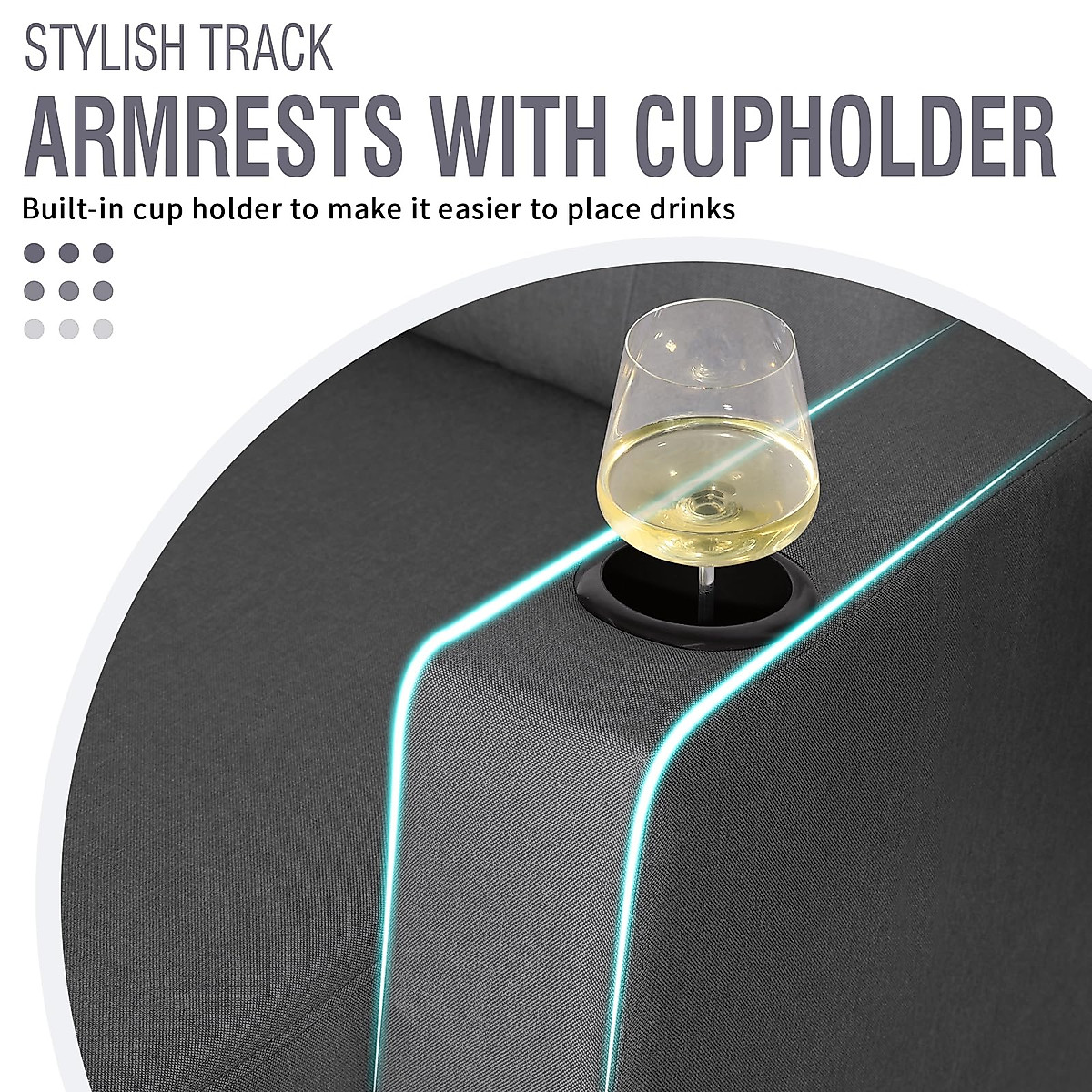 IULULU L Shaped Sectional Sofa, 82 Inch Convertible Sleeper Couch with Pullout Bed, Storage Chaise, Cupholders, 2 in 1 Pull Out Couch for Living Room, Apartment, Charcoal Grey